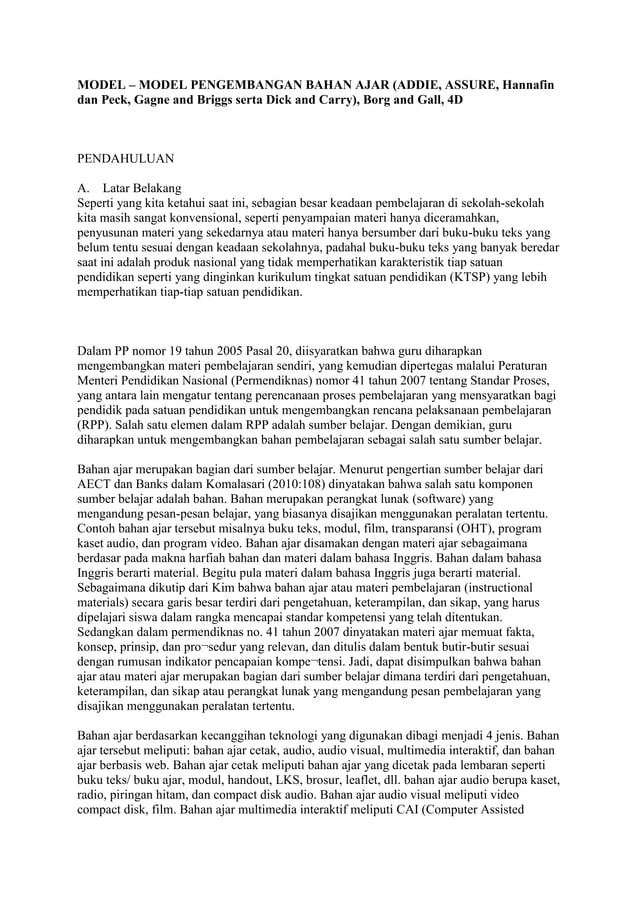 Model pembelajaran assure | DOCX