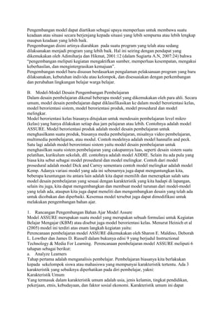 Model pembelajaran assure | DOCX