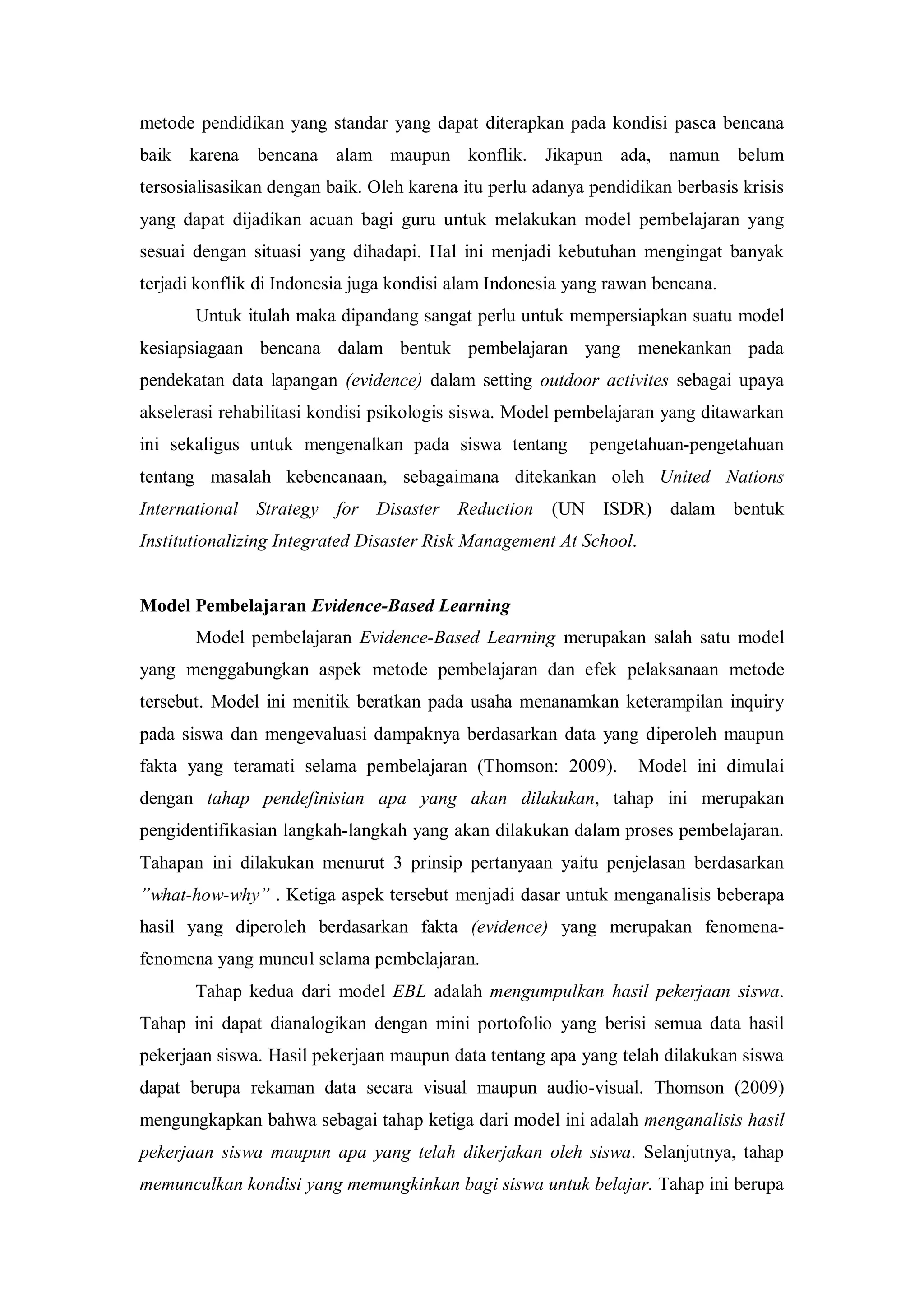 Model pembelajaran evidence based learning ... | PDF