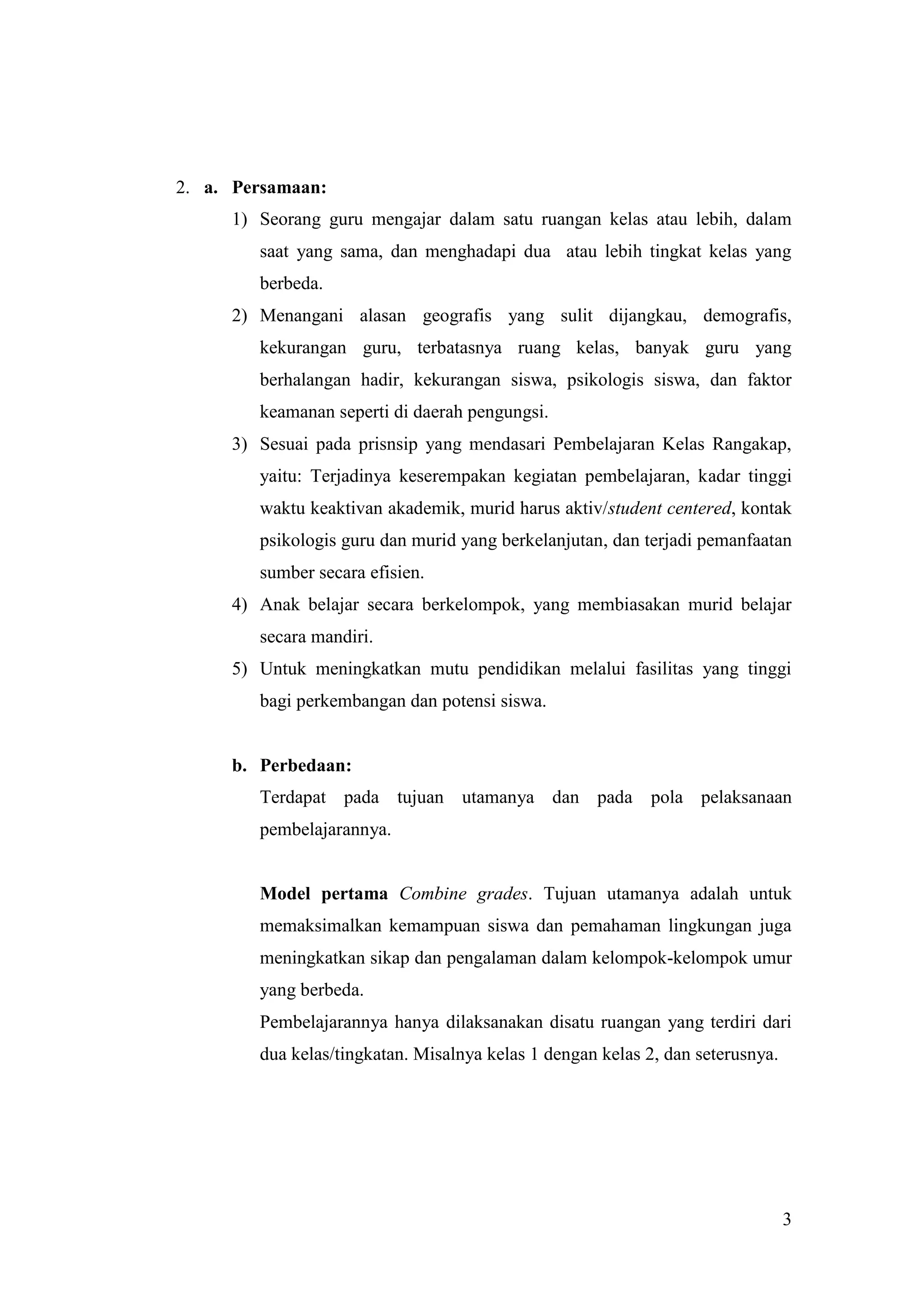 Model Pembelajaran Kelas Rangkap (PKR) | PDF