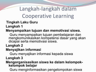 Model pembelajaran kooperatif | PPTX