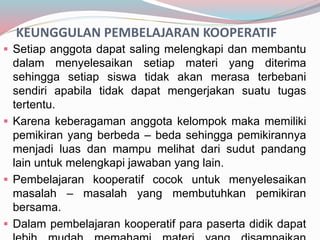 Model pembelajaran kooperatif | PPTX