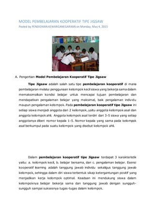 Model pembelajaran kooperatif jigsaw | PDF