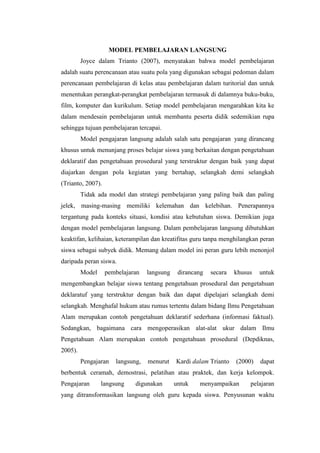 Model pembelajaran langsung | PDF