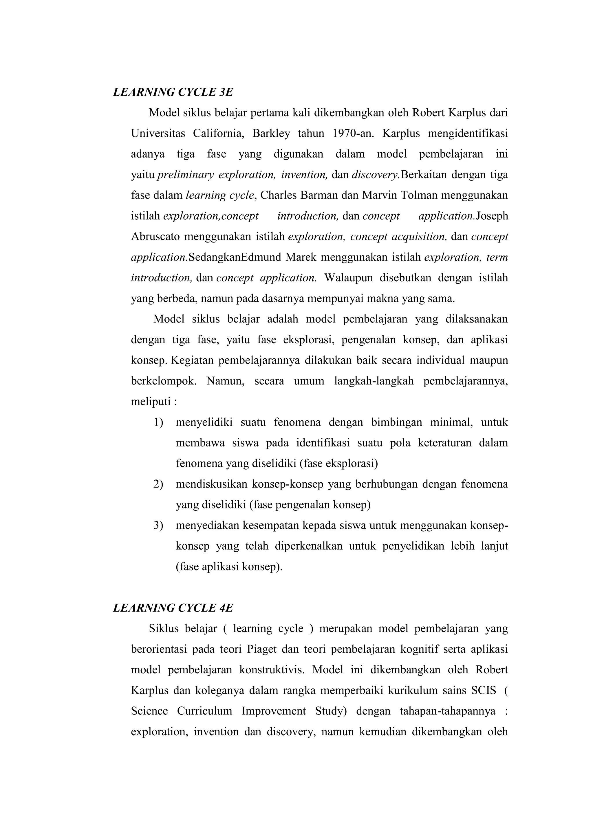 Model pembelajaran lc 3 e, 4e, 5e, 6e, dan 7e | DOCX