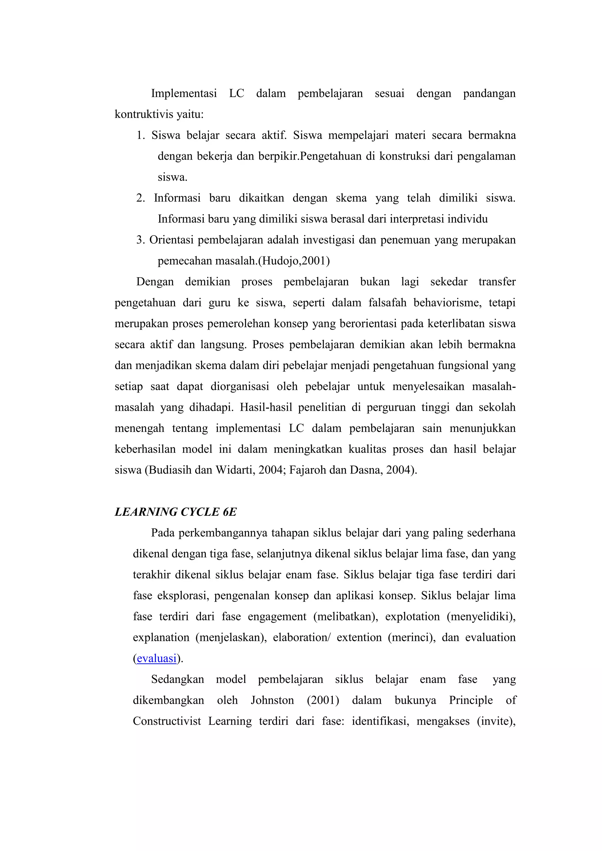 Model pembelajaran lc 3 e, 4e, 5e, 6e, dan 7e | DOCX