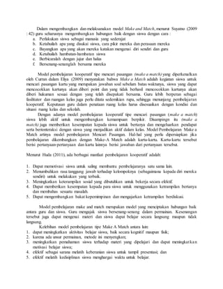 Model pembelajaran make a match | PDF