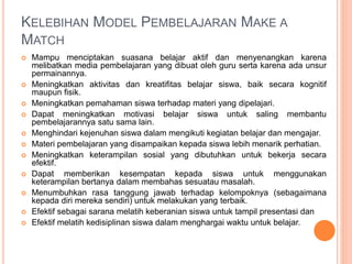 Model pembelajaran make a match | PPTX