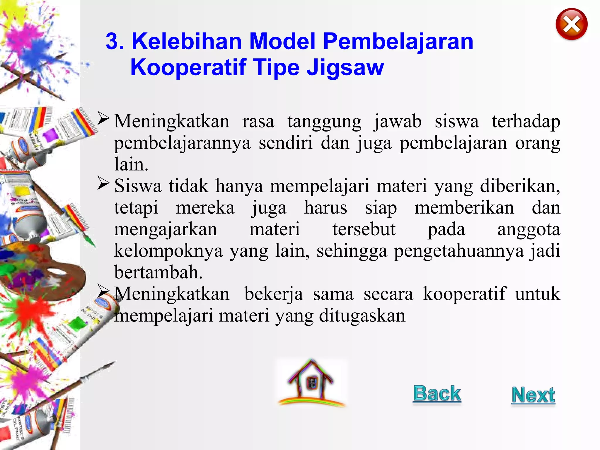 Model Pembelajaran Kooperatif Tipe Jigsaw | PPT