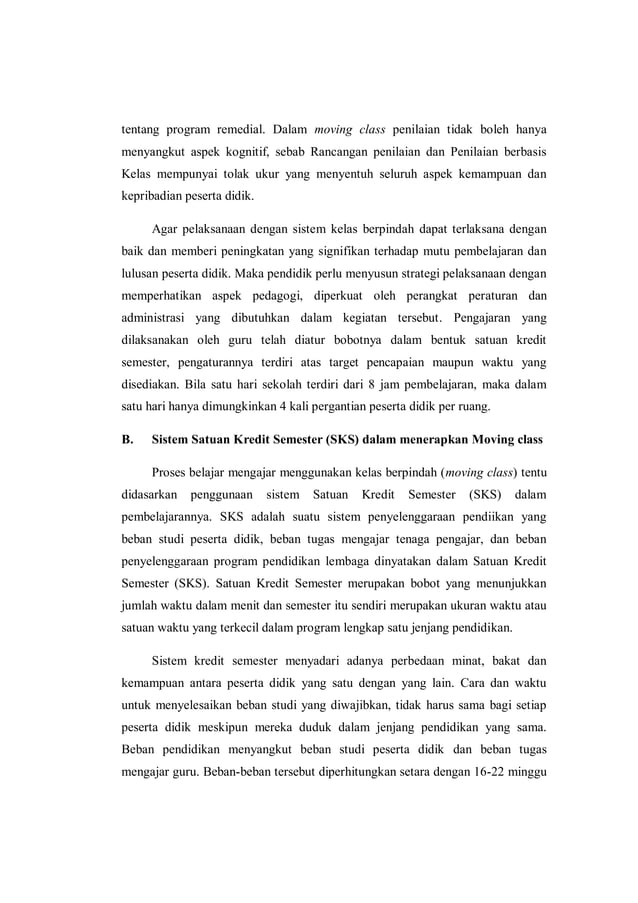 Model pembelajaran moving class di sekolah | PDF