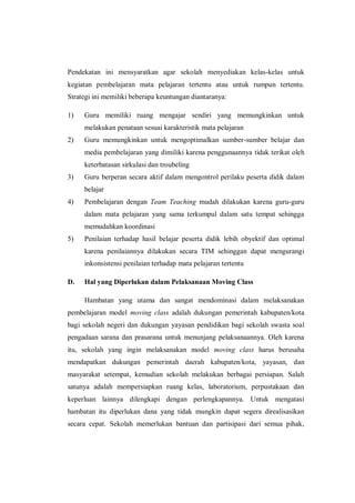 Model pembelajaran moving class di sekolah | PDF