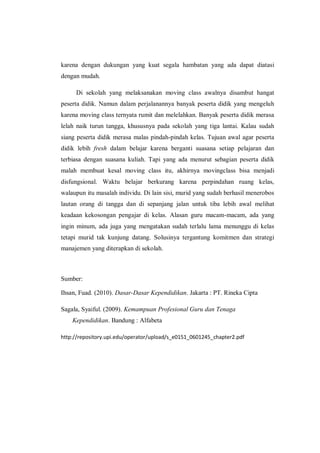 Model pembelajaran moving class di sekolah | PDF