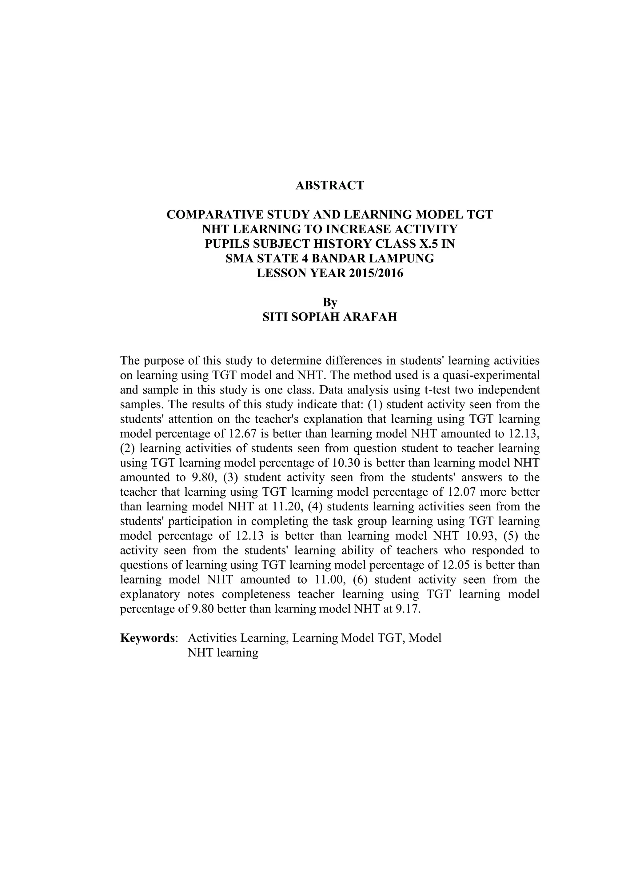 Model pembelajaran nht dan tgt | PDF