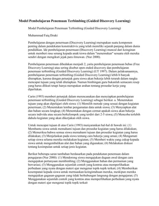 Model pembelajaran penemuan terbimbing | DOCX