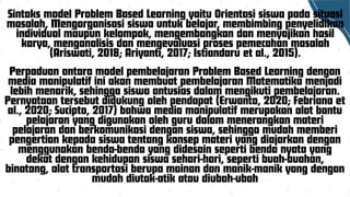 MODEL PEMBELAJARAN PROBLEM BASED LEARNING (PBL) DENGAN MEDIA ...