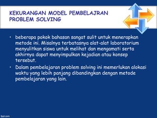 Model pembelajaran problem solving | PPT
