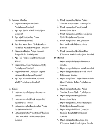 Model pembelajaran simulasi | PDF