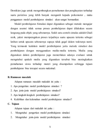 Model pembelajaran simulasi | DOCX