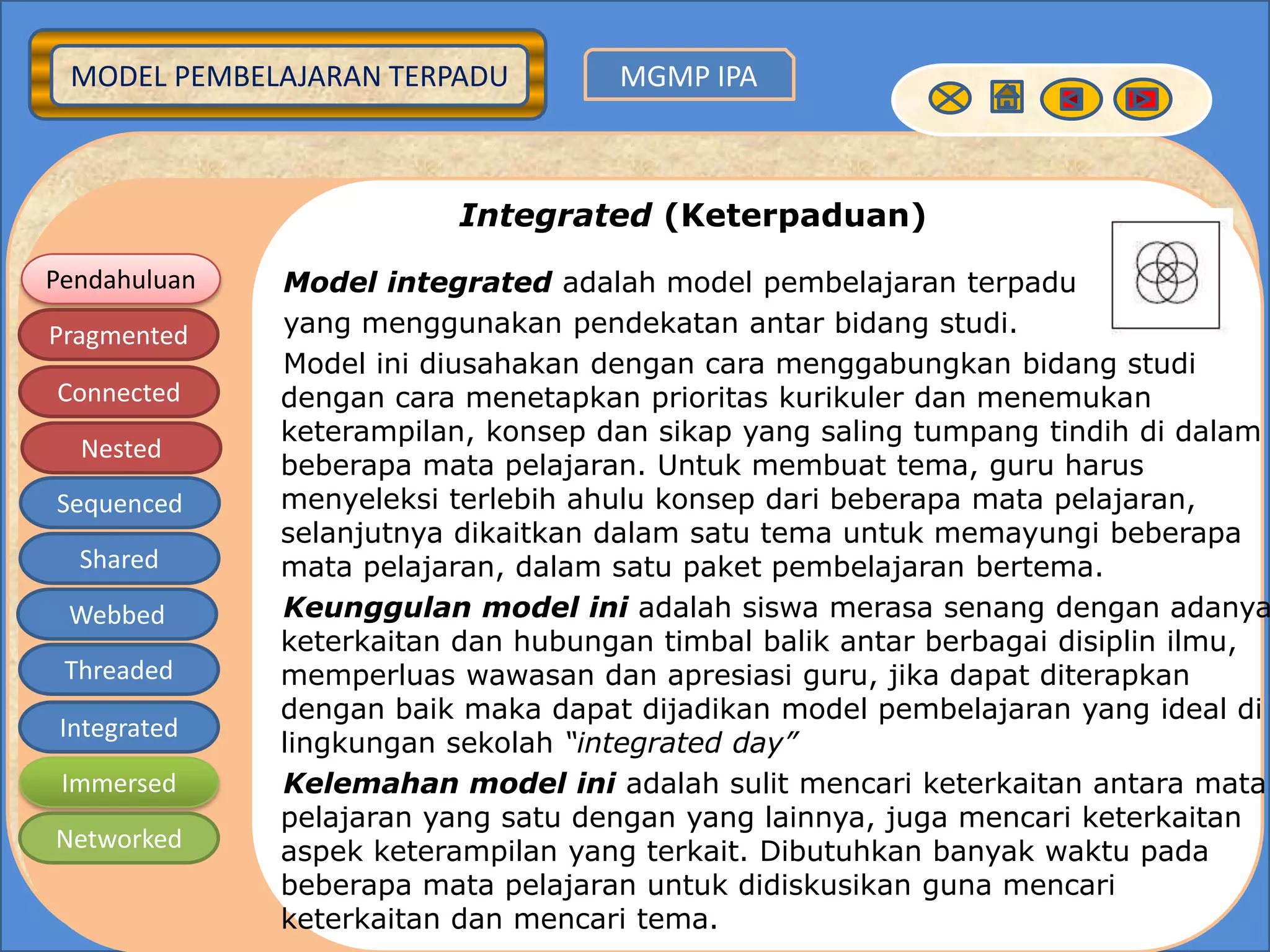 Model pembelajaran terpadu | PPSX