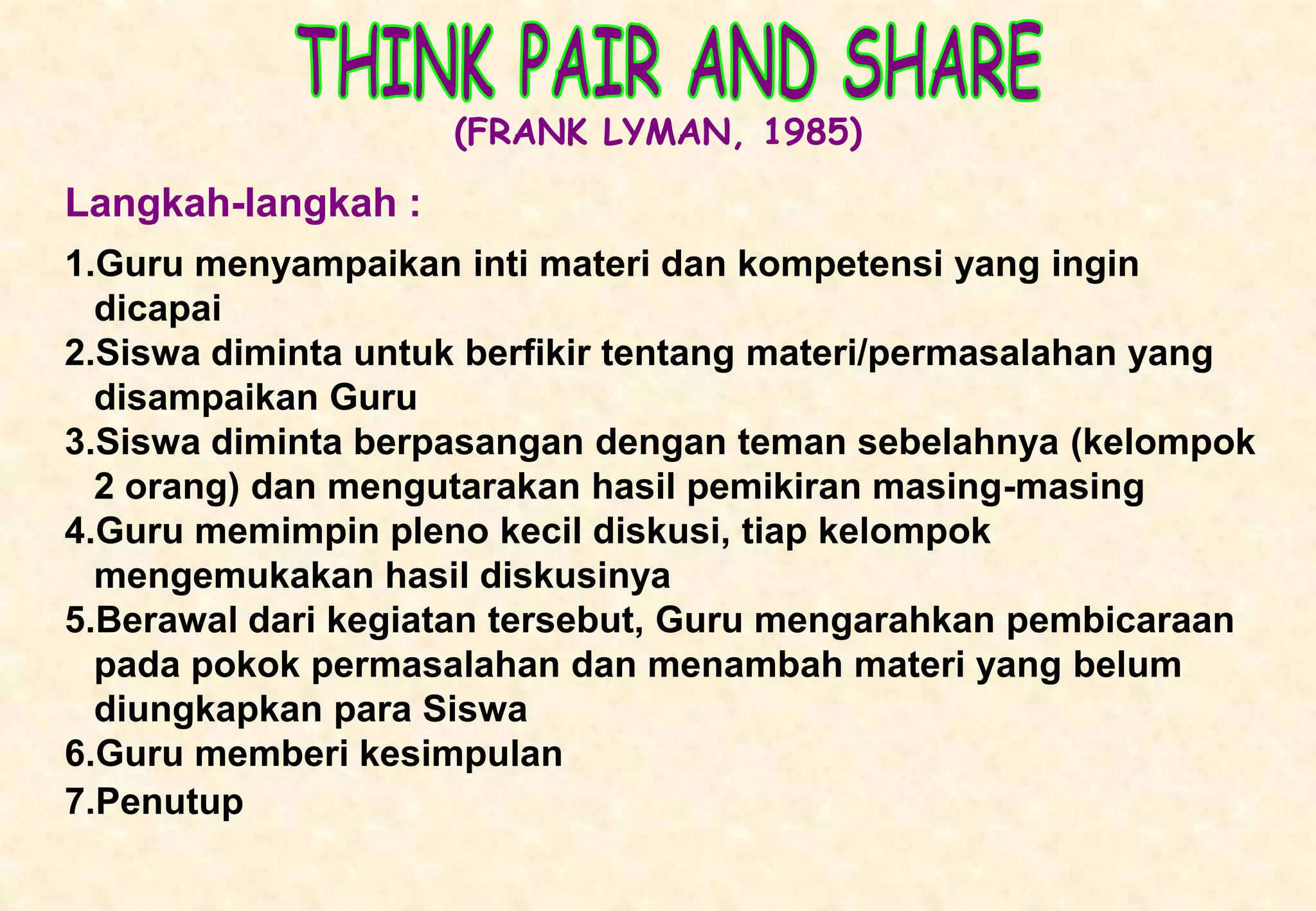 Model Pembelajaran yang Efektif | PPTX