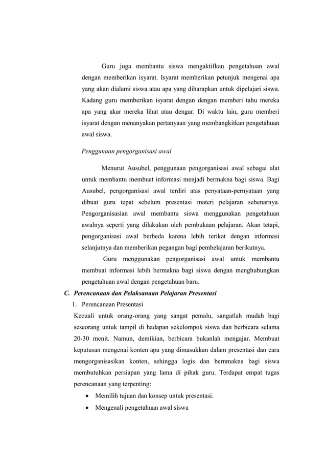 Model pengajaran presentasi dan explaining | DOCX