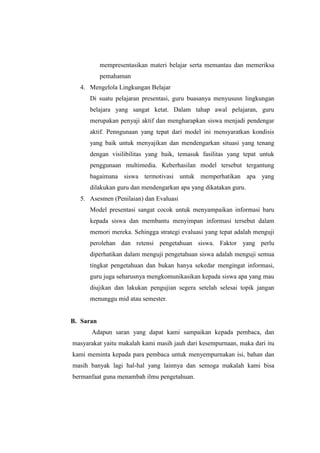 Model pengajaran presentasi dan explaining | DOCX