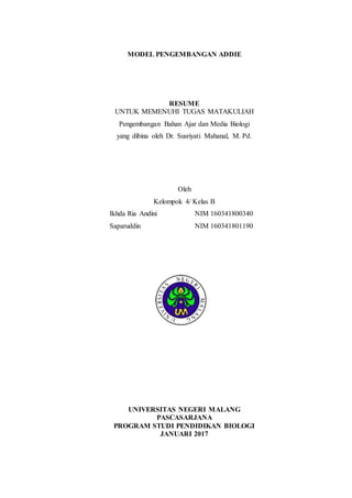 Model pengembangan addie | DOCX