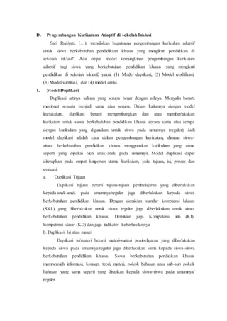 Makalah Model Pengembangan Kurikulum Adaptif Pada Pendidikan Kelas ...