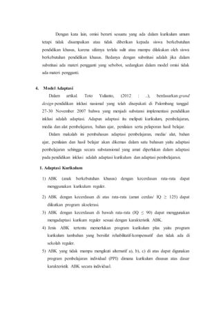 Makalah Model Pengembangan Kurikulum Adaptif Pada Pendidikan Kelas ...