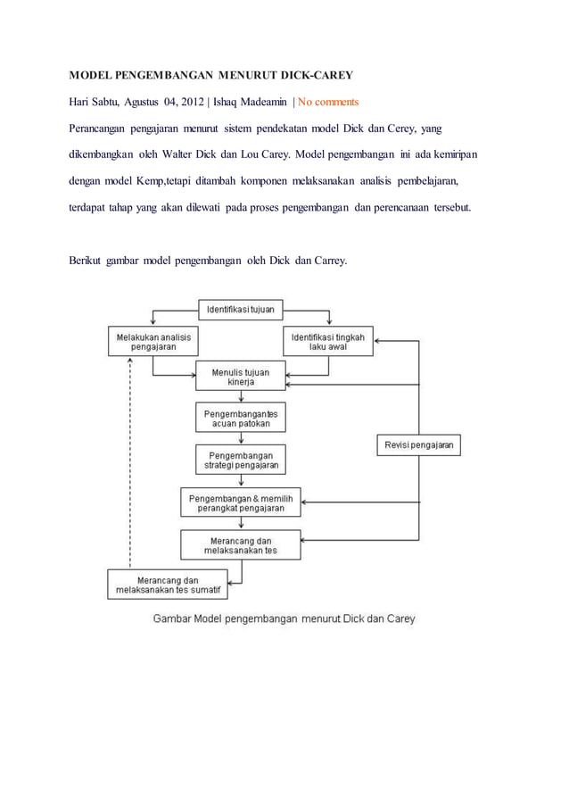 Model pengembangan menurut dick | PDF