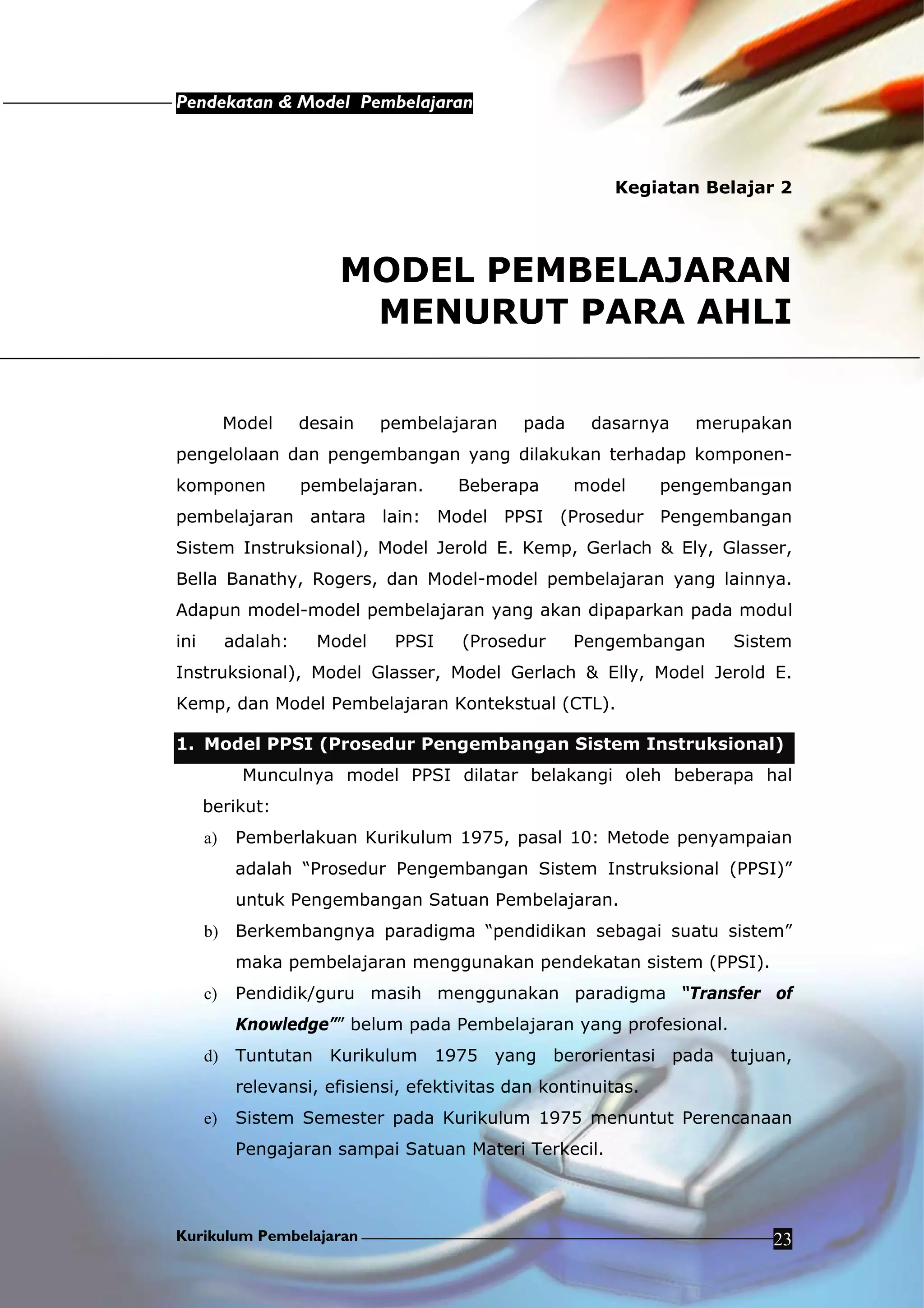 Model pengembangan pembelajaran | PDF
