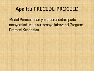 Model perencanaan program promosi kesehatan | PDF
