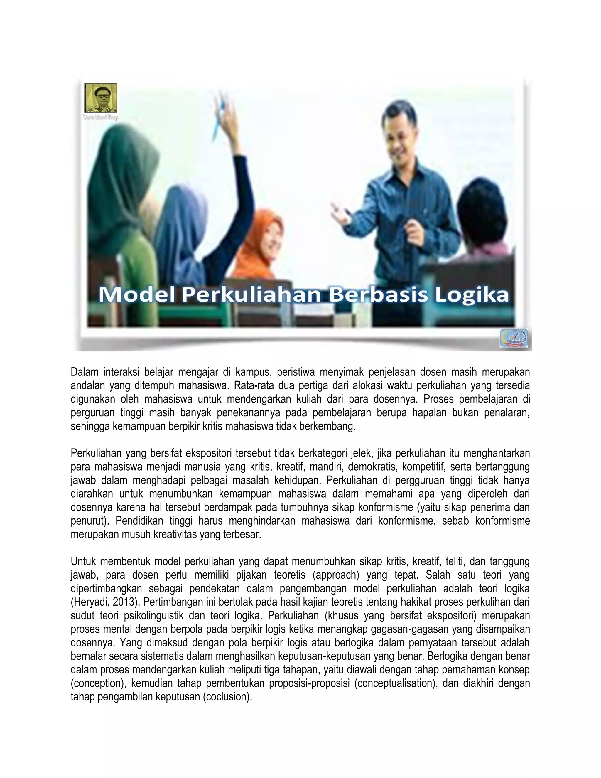 Model perkuliahan berbasis logika | PDF