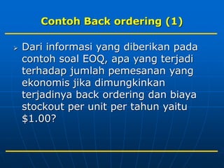 Model Persediaan Deterministik for planning | PPT
