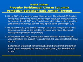 Model Persediaan Deterministik for planning | PPT
