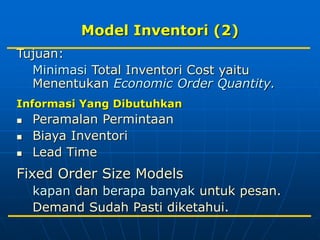 Model Persediaan Deterministik for planning | PPT