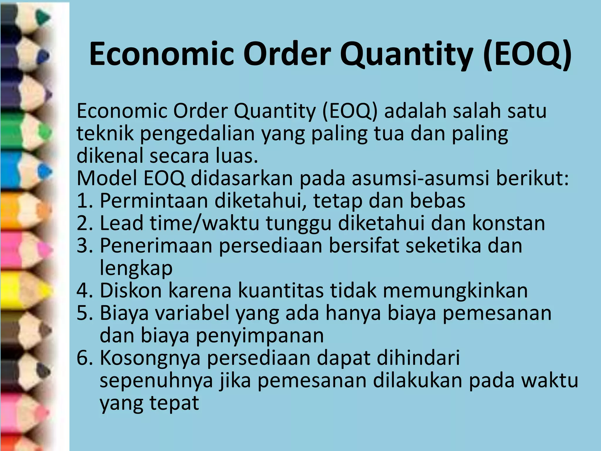 Model persediaan untuk independent demand | PPTX