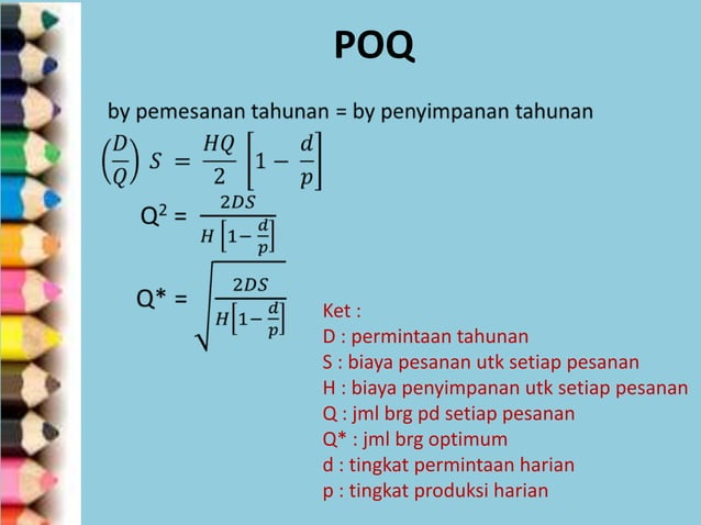 Model persediaan untuk independent demand | PPTX