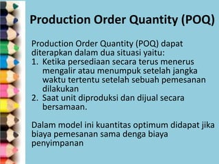 Model persediaan untuk independent demand | PPTX