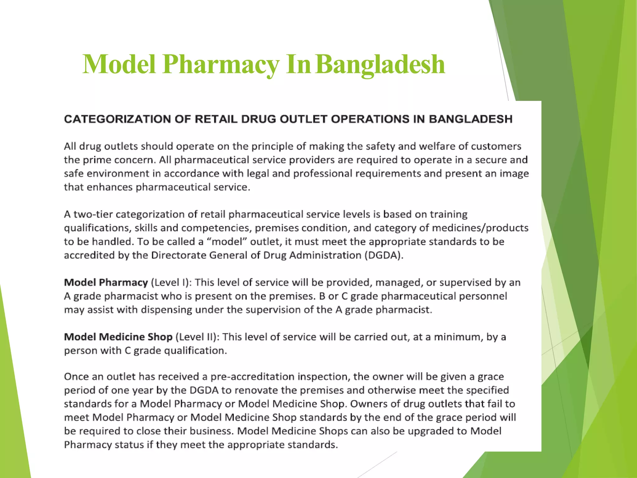 Model pharmacy in bangladesh | PPTX