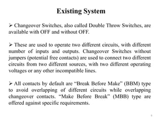 DESIGN AND IMPLEMENTATION OF AUTOMATIC CHANGE OVER USING PLC | PPTX