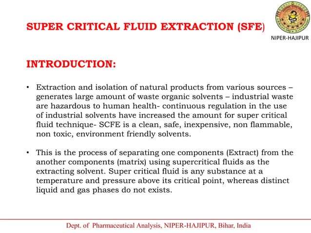 Super Critical Fluid Extraction | PPTX