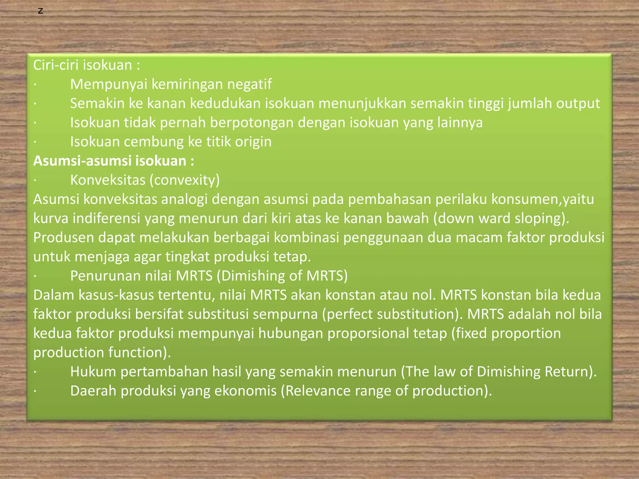 BAB. 4 Model produksi dengan dua faktor produksi variabel | PPTX