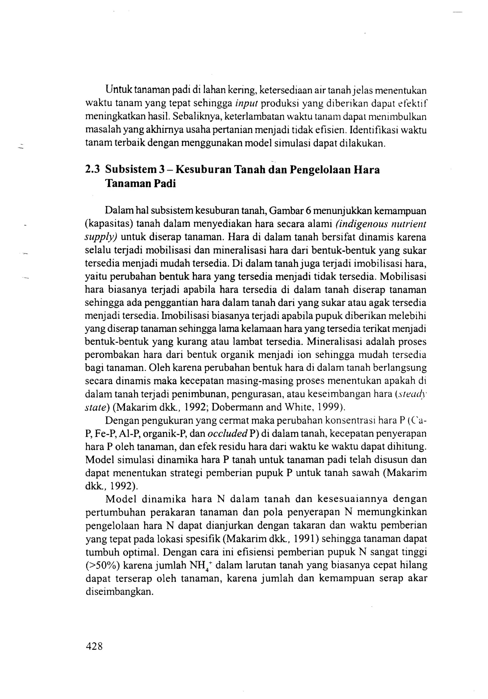 Model Produksi Tanaman Padi. Untuk Pertanian pdf | PDF