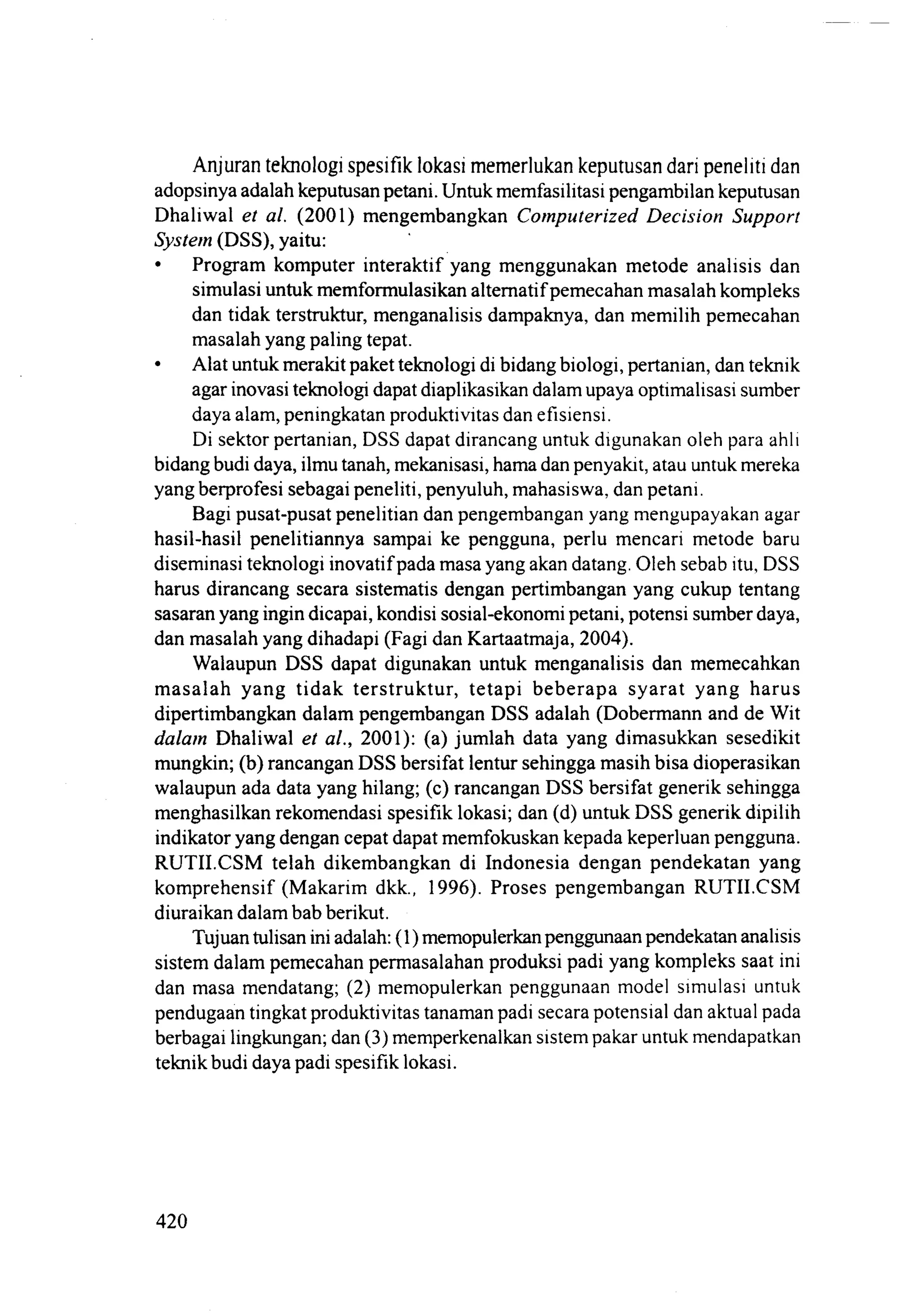 Model Produksi Tanaman Padi. Untuk Pertanian pdf | PDF