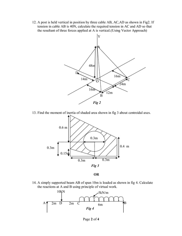 Model question paper Engg Mechanics | PDF