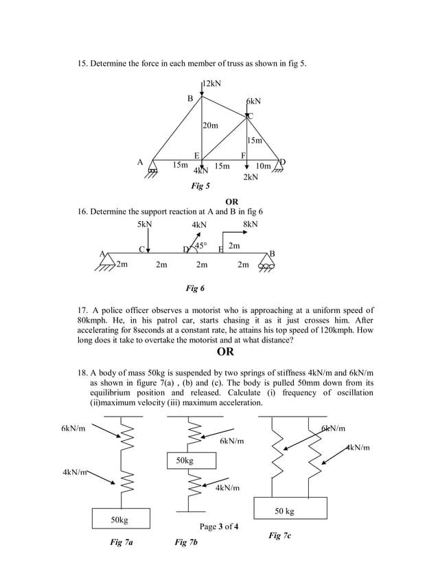Model question paper Engg Mechanics | PDF