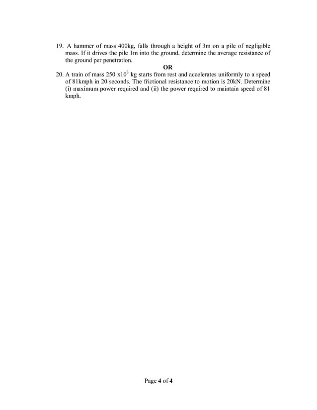 Model question paper Engg Mechanics | PDF