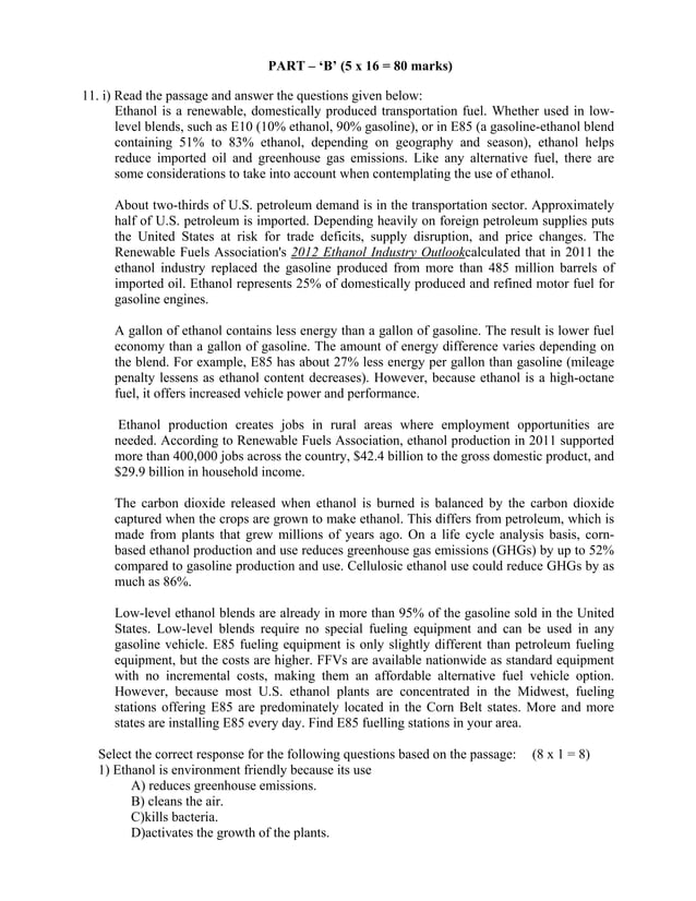 Model question paper_english_2 | PDF