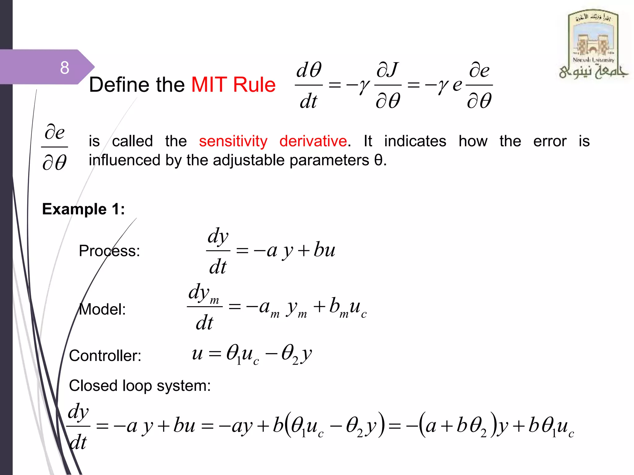 Model Reference Adaptive Control Ppt Physics Science